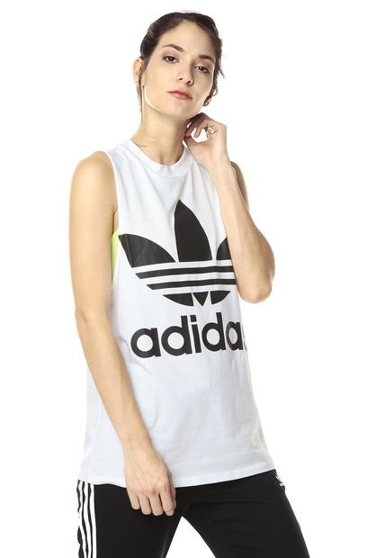 Camiseta Esqueleto Blanca Adidas Originals Trefoil Tank Compra Ahora