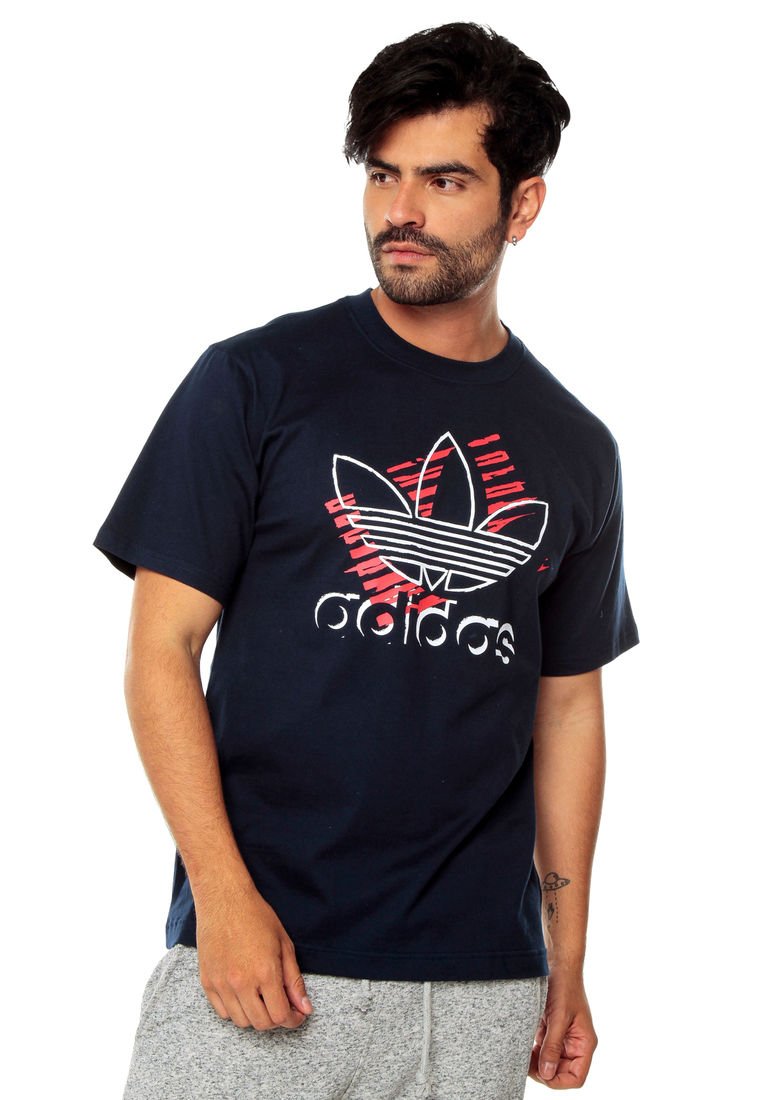 Camiseta Azul Adidas Originals Trefoil Art Tee Compra Ahora Dafiti