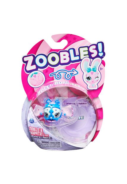Juguete Azul-Violeta BOING TOYS Zoobles Animal x1 Transformación Roll N ...