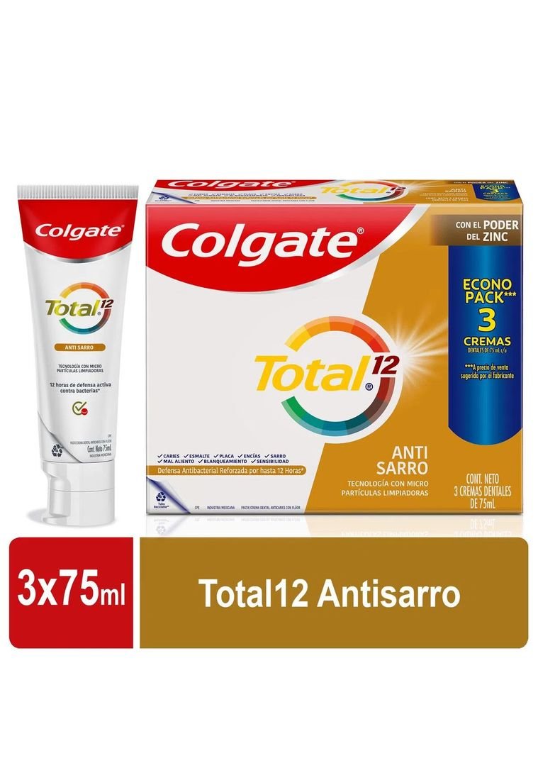 Crema Dental Colgate Anti-Sarro Econo Pack 3 X 75 Gr - Compra Ahora ...
