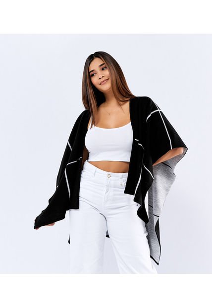 NILA CARDIGAN TEJIDO COMBINADO GRIS CON NEGRO DEREK - Compra Ahora ...