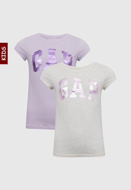 Camiseta x2 Lila-Marfil GAP Kids - Compra Ahora | Dafiti Colombia