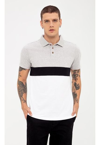 Polo Gris-Negro-Blanco Gef Cuyi - Compra Ahora | Dafiti Colombia