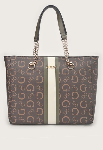 Bolso Marrón-Café-Blanco GUESS - Compra Ahora | Dafiti Colombia