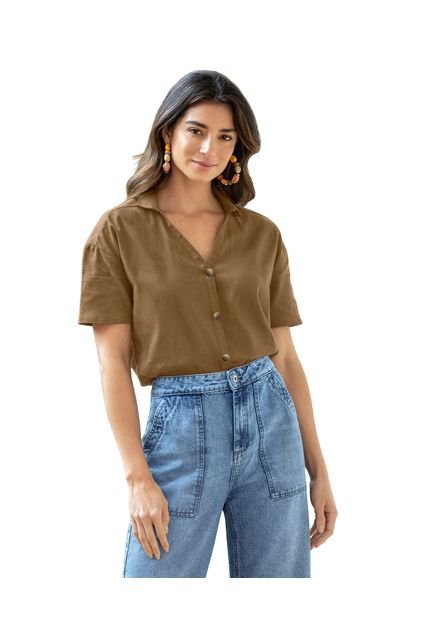 Ropa Exterior Camisa Marrón LEONISA F6354 - Compra Ahora | Dafiti Colombia