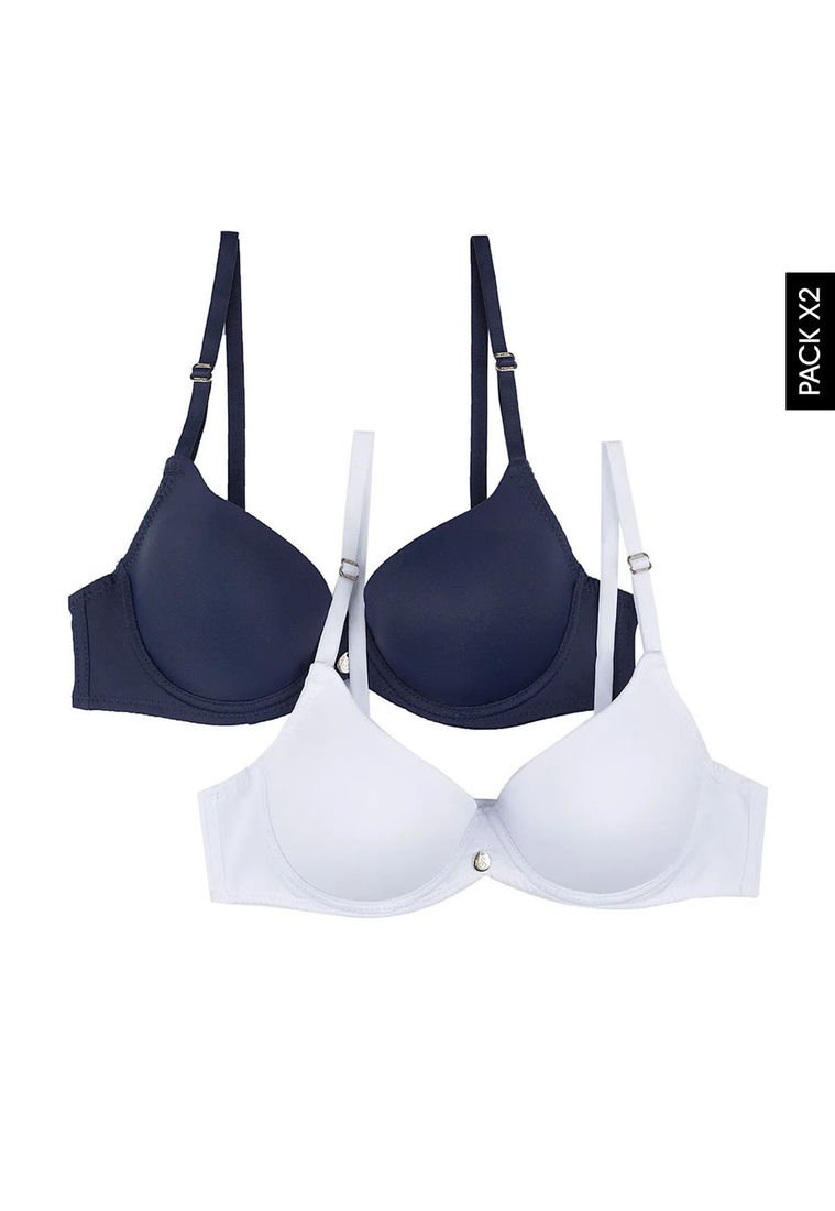 Brasier x2 Azul Navy-Blanco Lili Pink - Compra Ahora | Dafiti Colombia