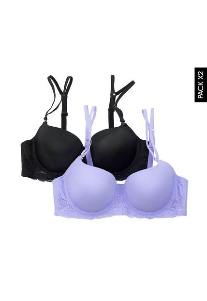 Brasier x2 Negro-Violeta Lili Pink - Compra Ahora | Dafiti Colombia