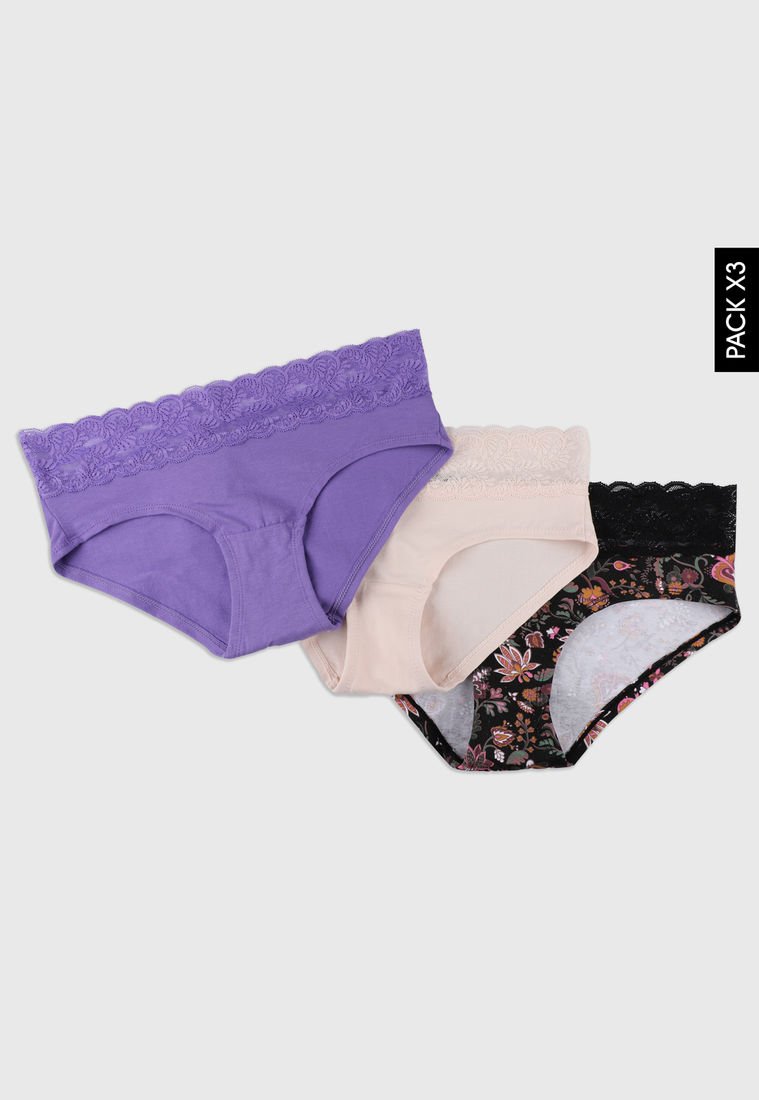 Pantie x3 Violeta-Nude-Negro Lili Pink - Compra Ahora | Dafiti Colombia