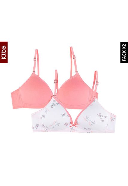 Brasier x2 Coral-Blanco Lili Pink Kids - Compra Ahora | Dafiti Colombia