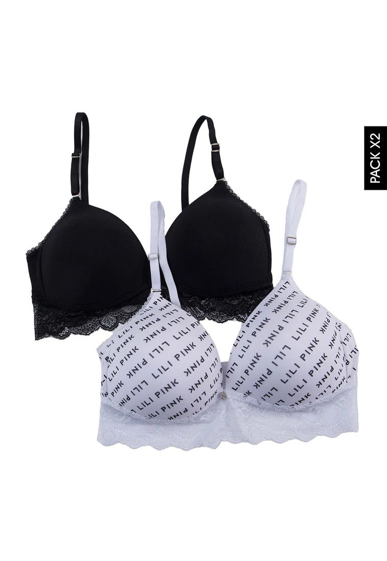 Brasier x2 Negro-Blanco Lili Pink - Compra Ahora | Dafiti Colombia