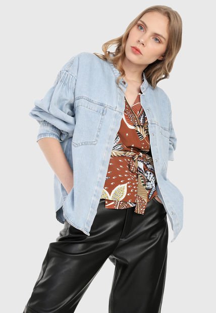 Camisa Azul Denim MNG - Compra Ahora | Dafiti Colombia