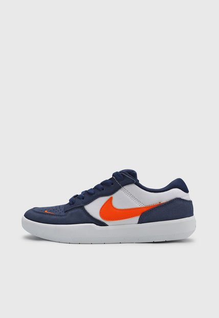 Tenis Skateboarding Blanco-Azul Navy-Naranja Nike SB Force 58 - Compra ...