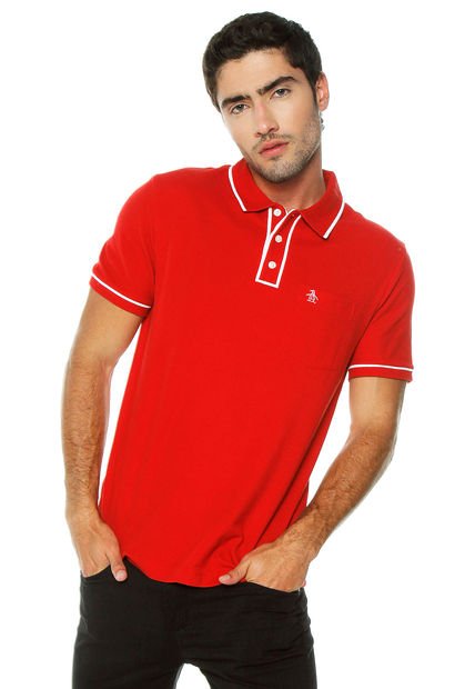 Polo Rojo-Blanco Original Penguin - Compra Ahora | Dafiti Colombia