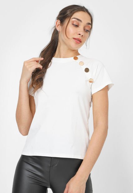 Blusa Blanco-Oro Rosa Paris District - Compra Ahora | Dafiti Colombia