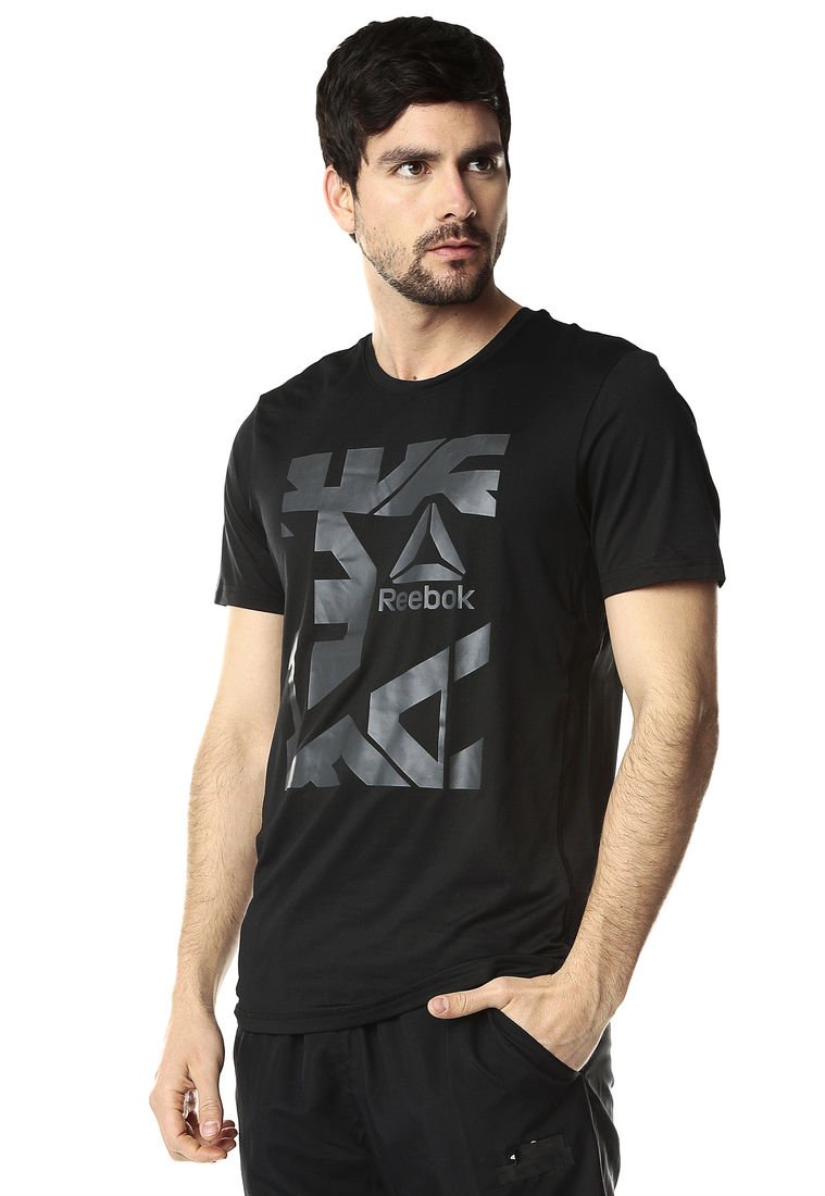 Camiseta Negra-Gris Reebok WOR PREM GRAPH TECH - Compra Ahora | Dafiti ...