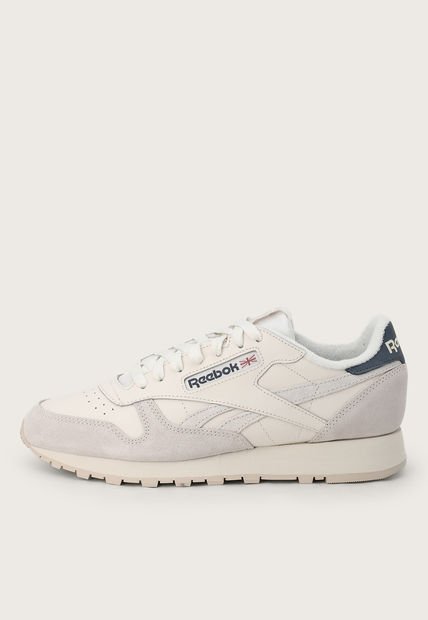 Tenis Lifestyle Beige-Marfil-Azul Reebok Classic Leather - Compra Ahora ...