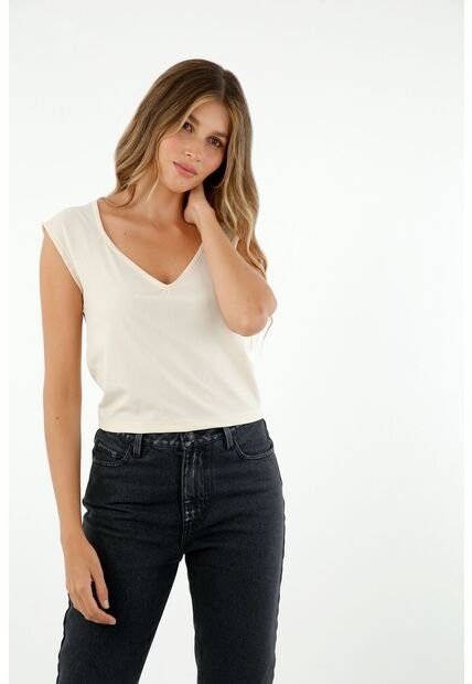 Camiseta De Mujer, Silueta Amplia Crop, Cuello En V Manga Sisa Ranglan ...