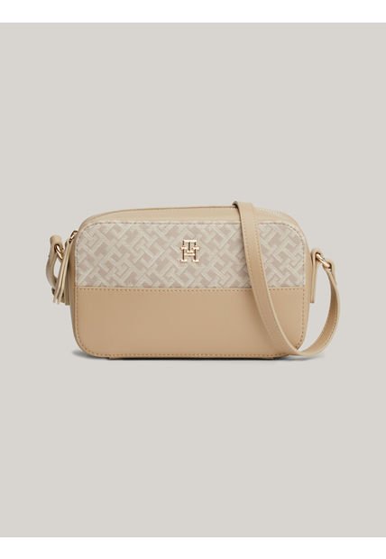 Bolso Beige Cruzado Con Monogramas TH En Jacquard Tommy Hilfiger - Compra Ahora | Dafiti Colombia