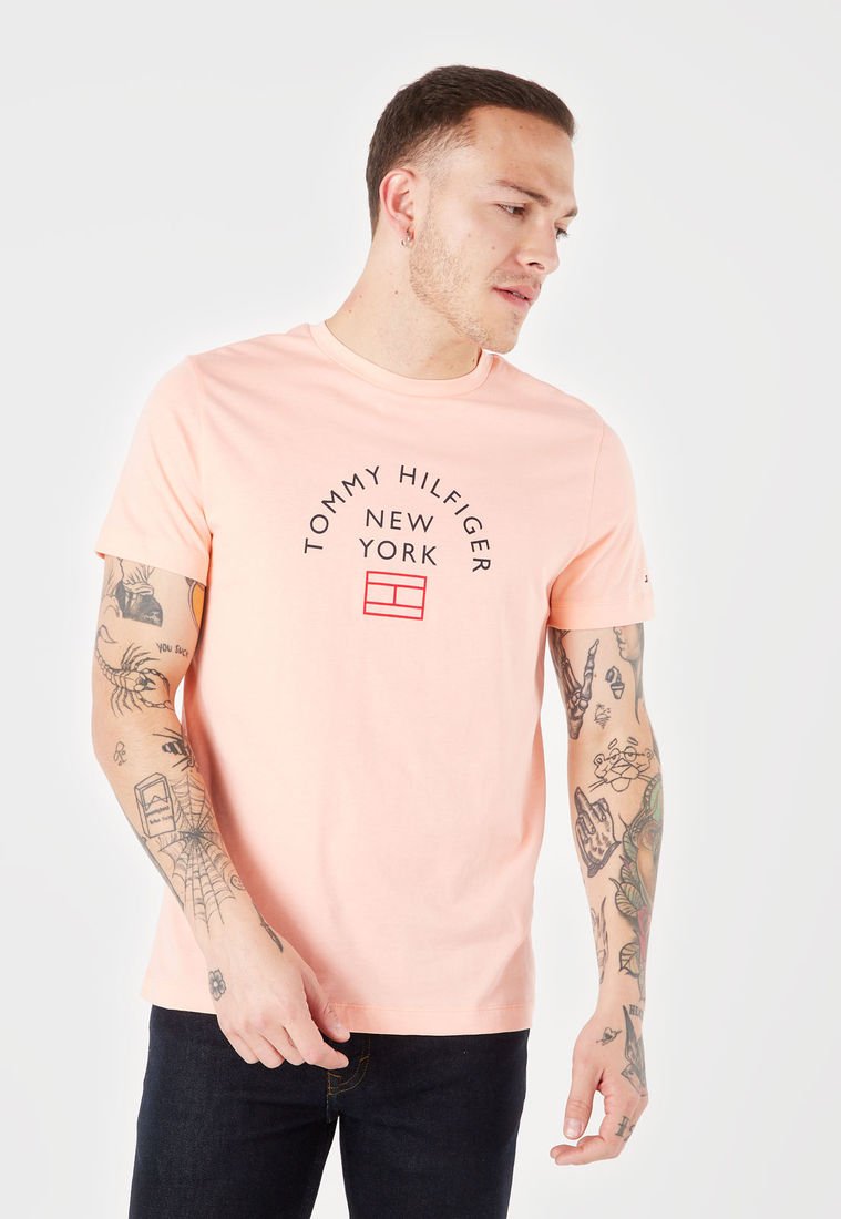 Camiseta Salmón-Azul-Rojo Tommy Hilfiger - Compra Ahora | Dafiti Colombia