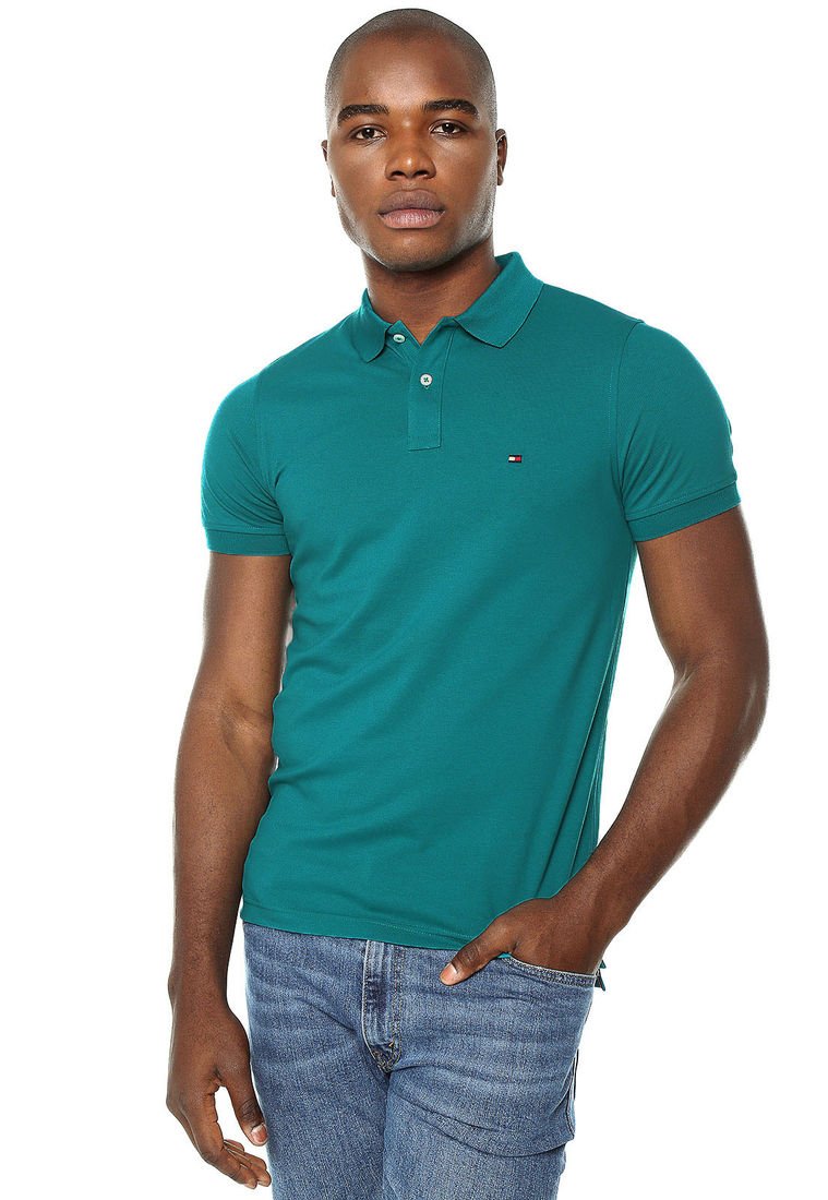 Polo Azul Turquesa Tommy Hilfiger - Compra Ahora | Dafiti Colombia