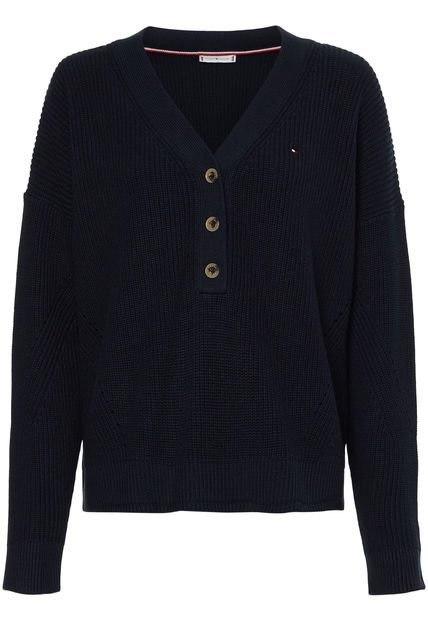 Saco Manga Larga Azul Oscuro Hayana Henley - Compra Ahora | Dafiti Colombia