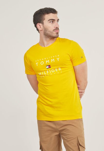 Camiseta Amarillo-Blanco Tommy Hilfiger - Compra Ahora | Dafiti Colombia