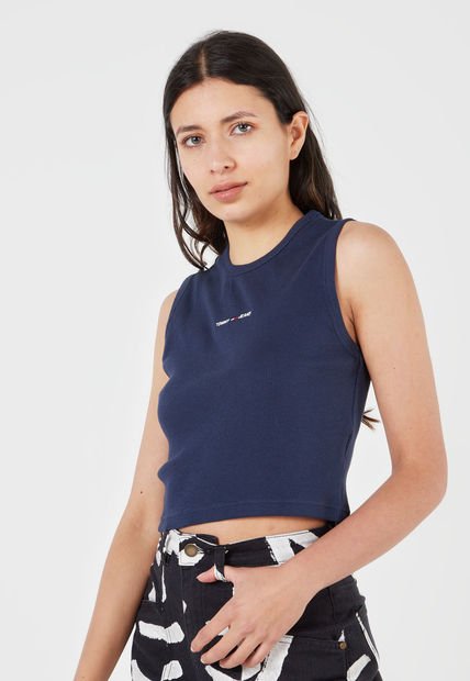 Crop Top Azul-Blanco Tommy Jeans - Compra Ahora | Dafiti Colombia