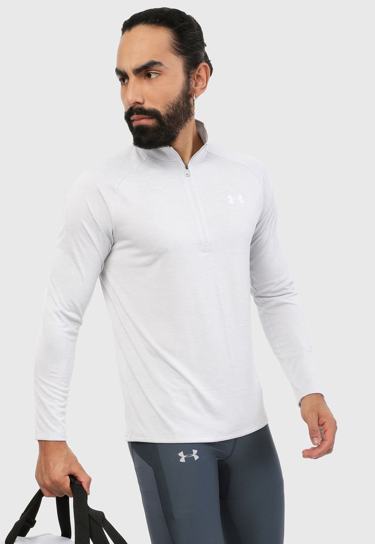 Buzo Gris-Blanco UNDER ARMOUR UA Tech 2.0 1/2 Zip - Compra Ahora ...