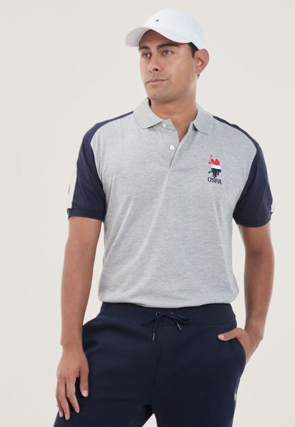 Polo Gris-Azul Navy-Blanco Us Polo Assn - Compra Ahora | Dafiti Colombia