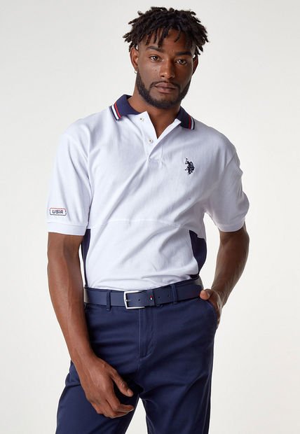 Polo Blanco-Azul-Rojo Us Polo Assn - Compra Ahora | Dafiti Colombia