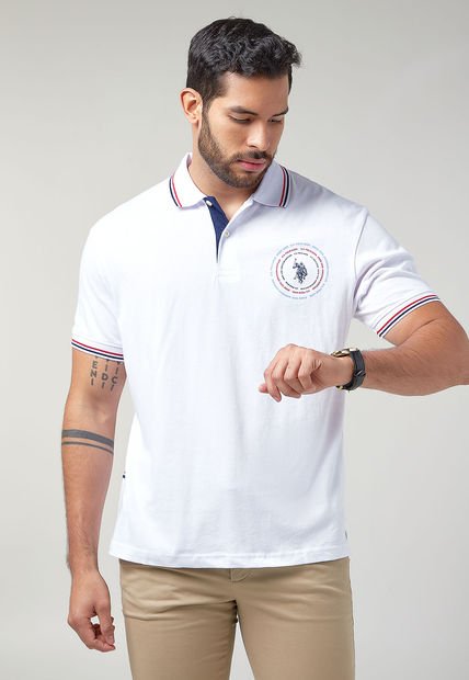 Polo Blanco-Rojo-Azul Us Polo Assn - Compra Ahora | Dafiti Colombia