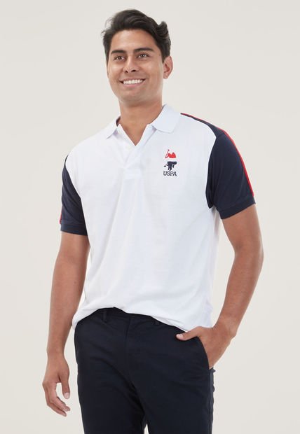 Polo Blanco-Azul-Rojo Us Polo Assn - Compra Ahora | Dafiti Colombia