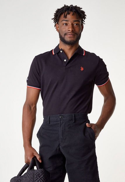 Polo Negro-Rojo-Blanco Us Polo Assn - Compra Ahora | Dafiti Colombia