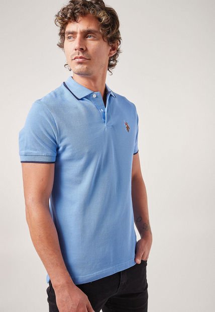 Polo Celeste-Azul Navy Us Polo Assn - Compra Ahora | Dafiti Colombia